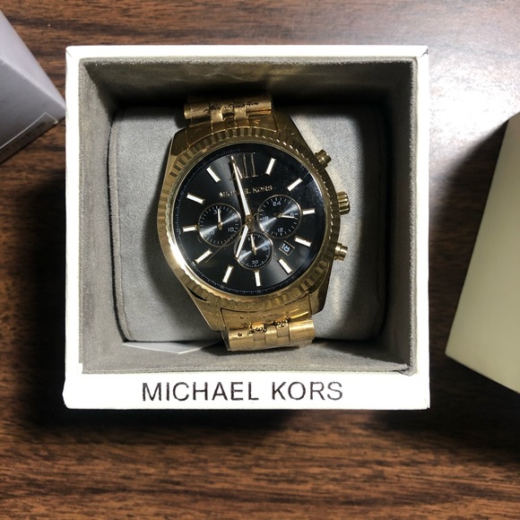 Michael Kors | Accessories | Mens Michael Kors Mk 8286 Gold Lexington ...